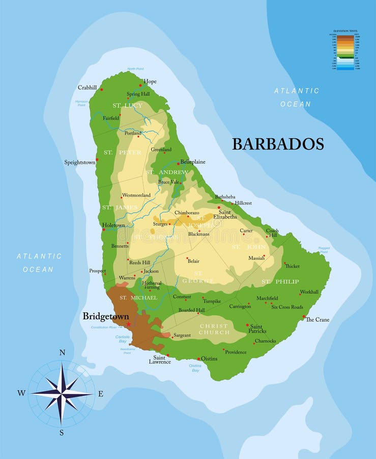 Barbados Island Simple Vector Map Stock Vector - Illustration of ...