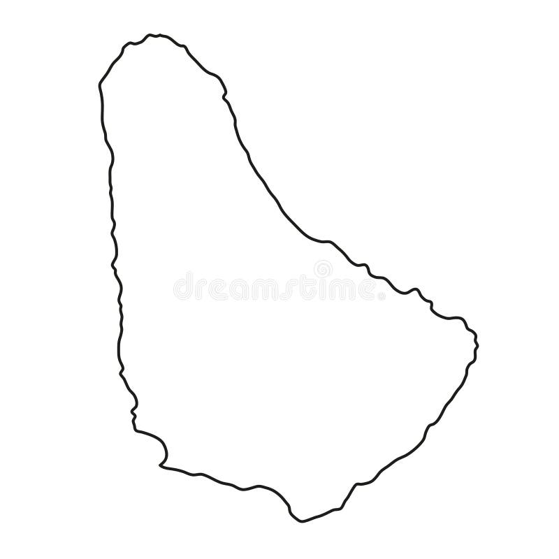 Barbados Map of Black Contour Curves Vector Illustration Stock Vector ...