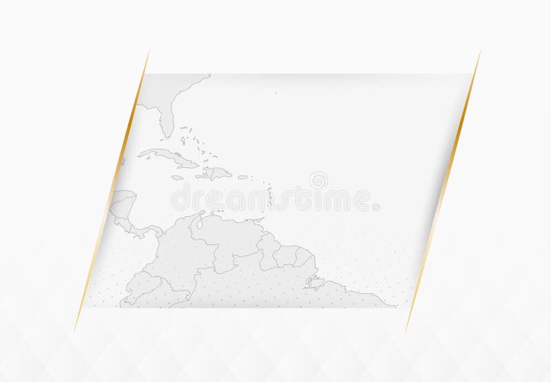 Barbados Map in Blue with Gold Framed Accents. Modern Vector Map of ...