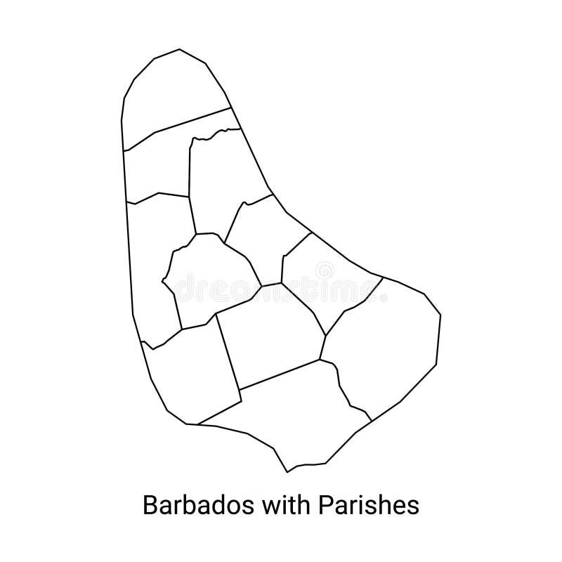 Barbados Map Color Line Element. Border of the Country Stock Vector ...