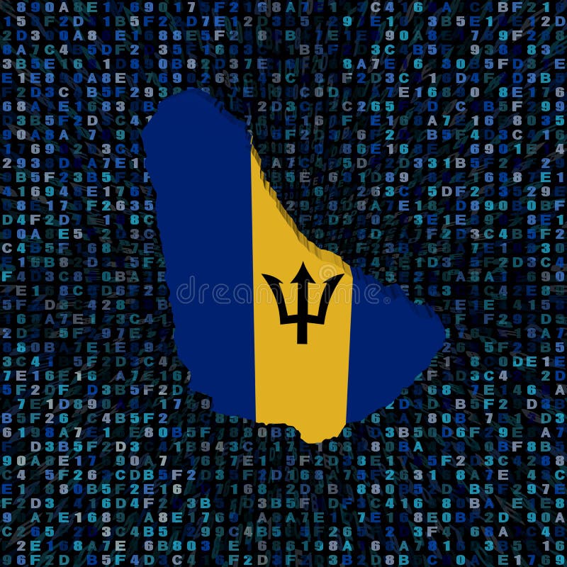 Barbados Map Flag on Hex Code Illustration Stock Illustration ...