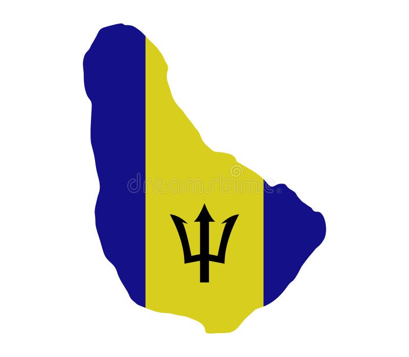 Barbados Map Illustrated with Flag Stock Illustration - Illustration of ...
