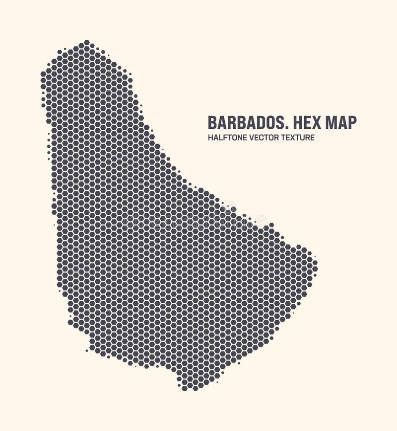 Barbados Map Vector Hexagonal Half Tone Pattern Isolate on Light ...