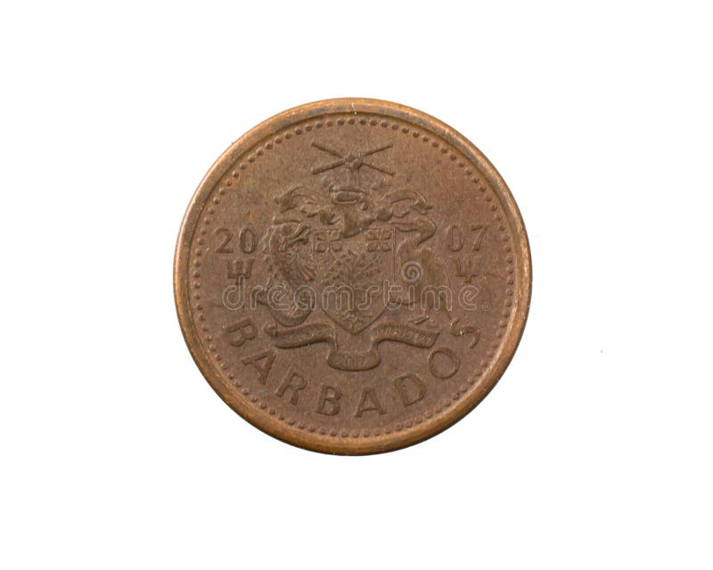 Barbados One Cent Coin on a White Isolated Background Stock Image ...