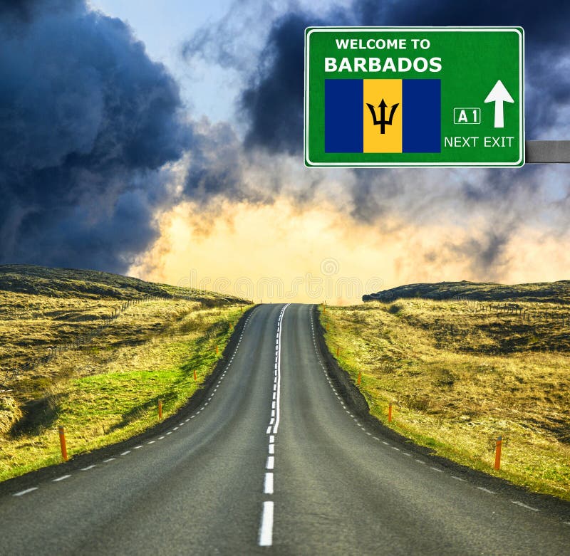 BARBADOS Road Sign Isolated on White Stock Photo - Image of pointing ...