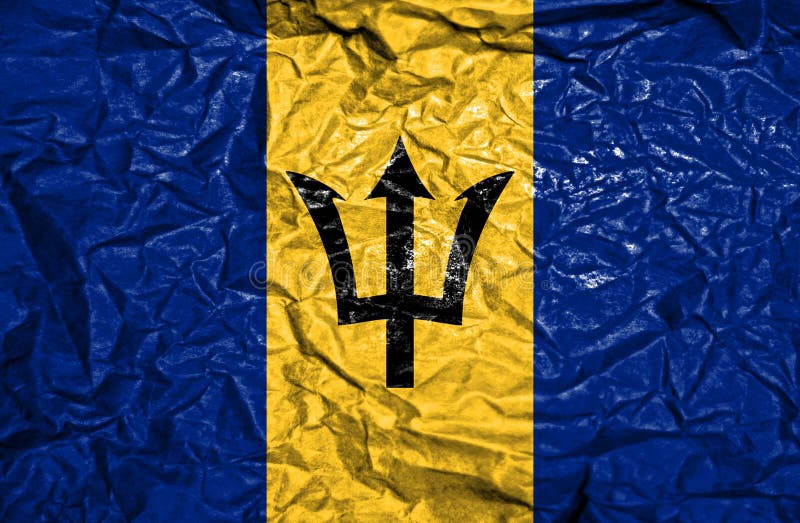 Barbados Vintage Flag On Old Crumpled Paper Background Stock Photo ...