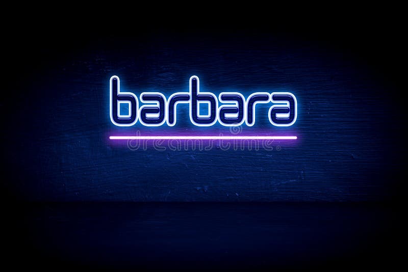 Barbara - Blue Neon Announcement Signboard Stock Illustration ...
