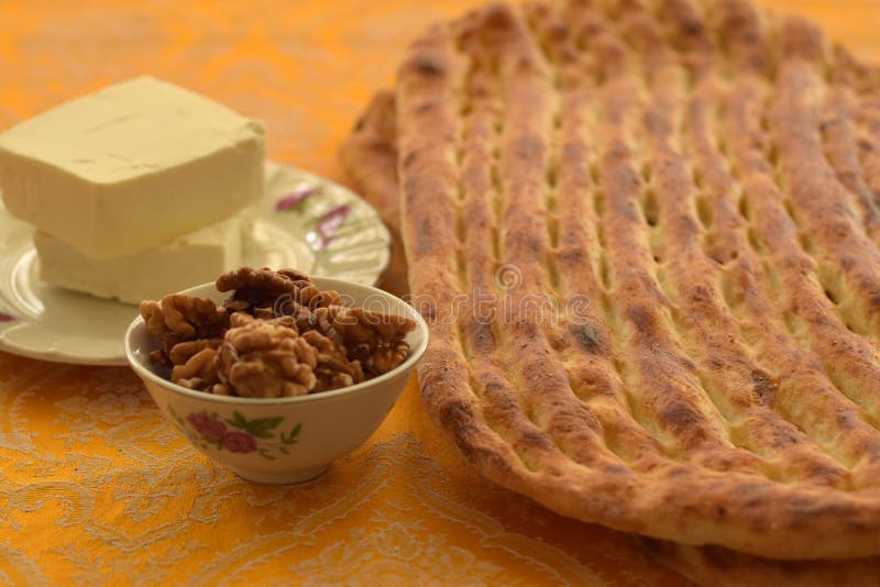 Barbari Bread, Traditional Iranian Flatbread Stock Image - Image of ...
