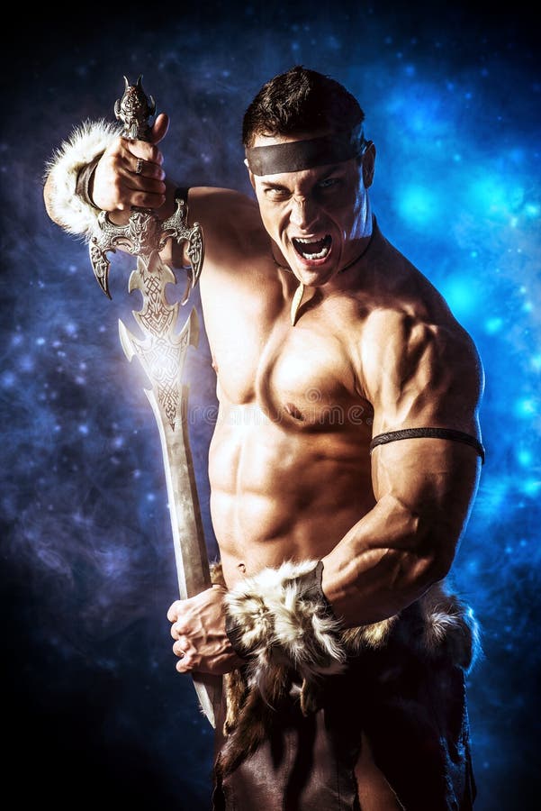 Barbarian man stock image. Image of male, conqueror, fighter - 42535591