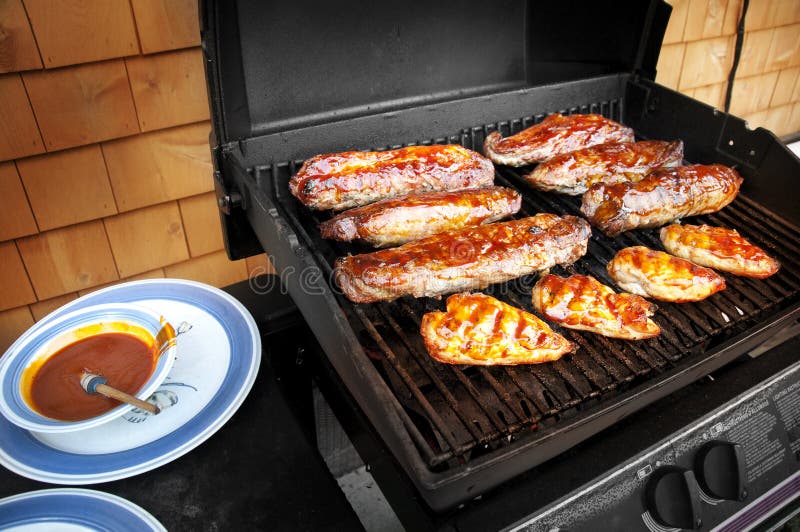 Barbecue stock image. Image of pork, party, sauce, cooking - 15198113