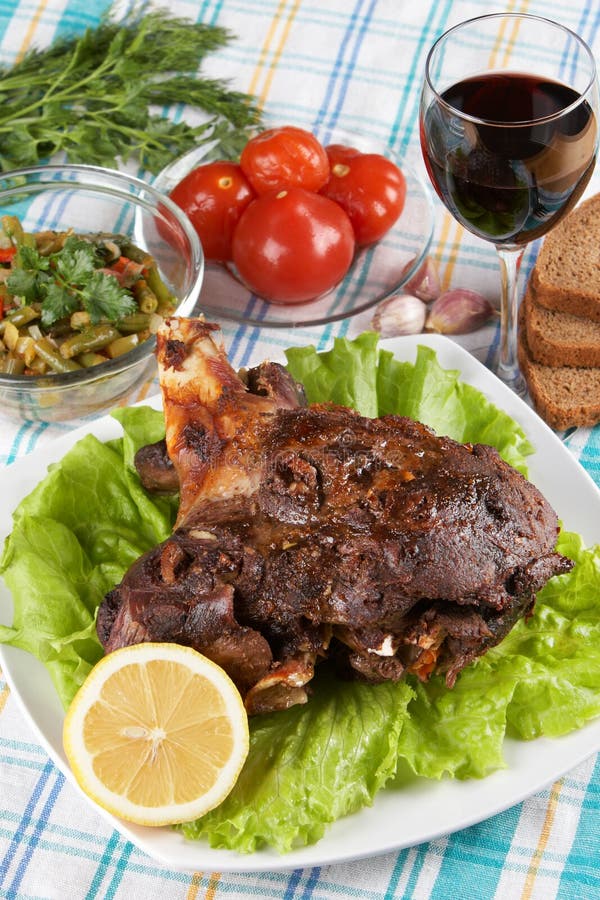 Barbecue stock photo. Image of plate, lunch, salad, beef - 19465440