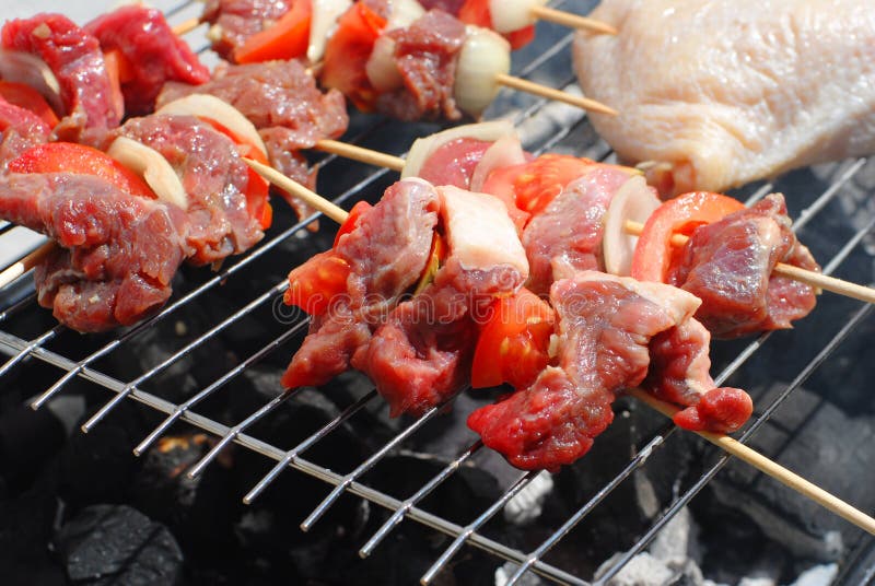 Barbecue stock image. Image of ember, meal, tomatoe, food - 4260549