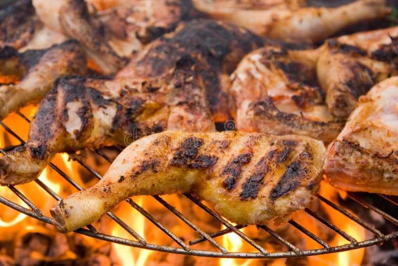 BBQ Kip bij de Grill stock foto. Image of voedsel, diner - 12030110
