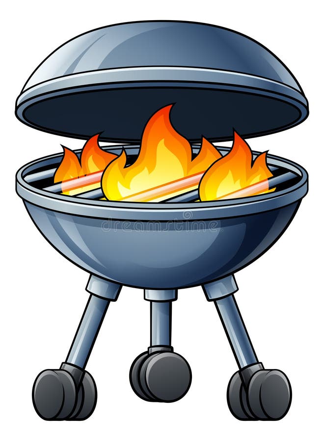 Barbecue BBQ Cartoon Icon Illustration Stock Vector - Illustration of ...