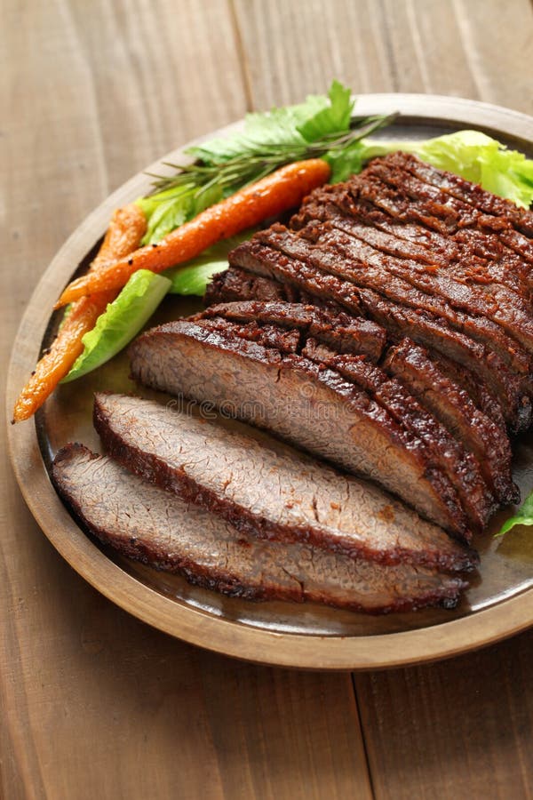 Barbecue Beef Brisket Plate Stock Photo - Image of cooking, dinner ...
