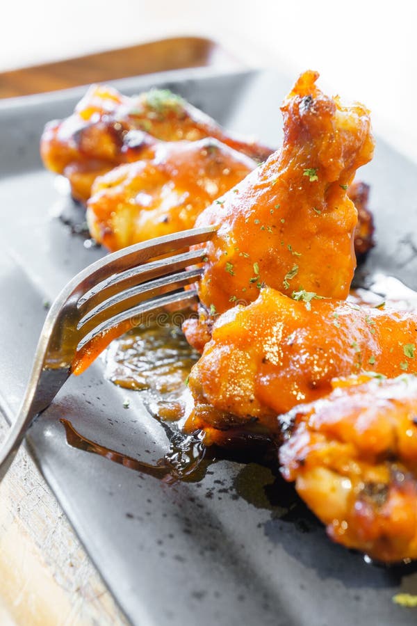 Barbecue Chicken Wing Drum Stick Stock Image - Image of closeup ...