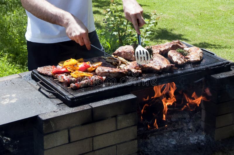 Barbecue cooking stock photo. Image of grilled, easy - 14417488