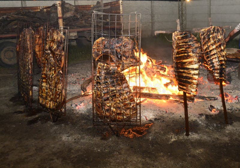 Barbecue Cow Ribs, Traditional Stock Photo - Image of argentine, stake ...