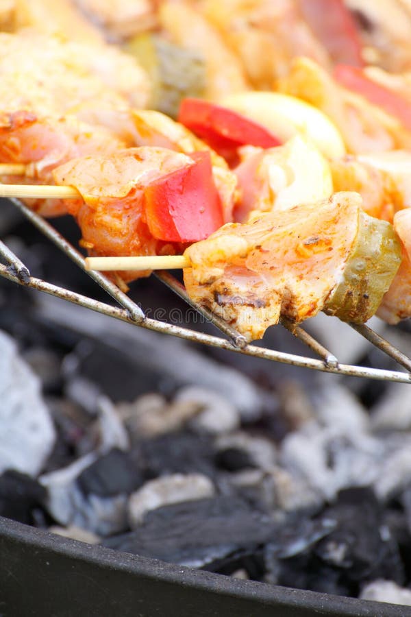 Barbecue with Delicious Grilled Meat on Grill Stock Image - Image of ...