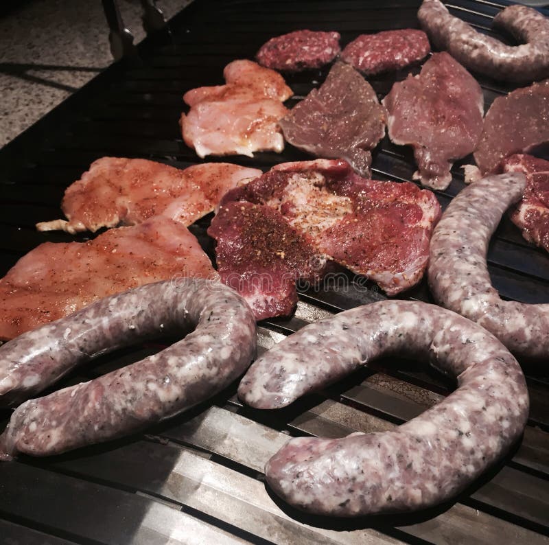 Barbecue and Different Meats Stock Photo - Image of barbecue ...
