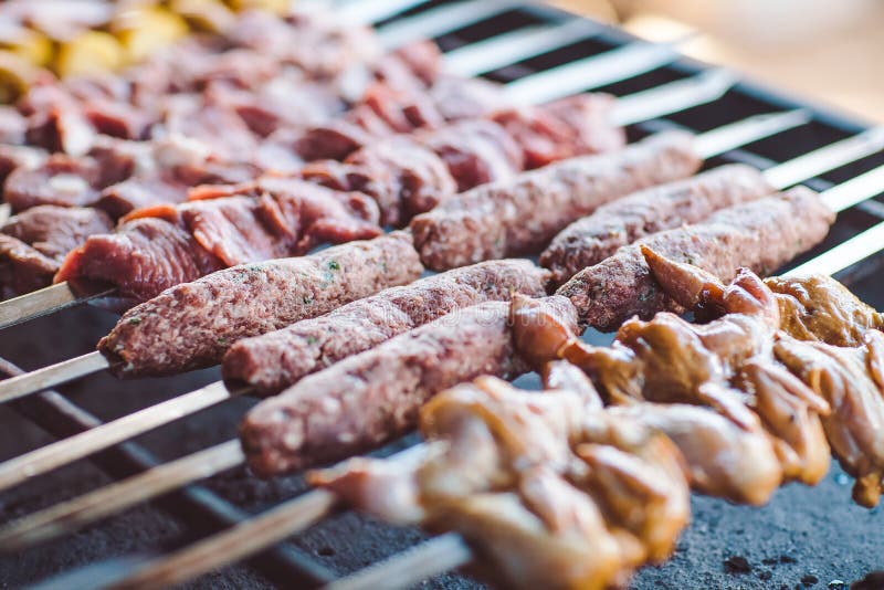 Barbecue from Different Types of Meat in the Restaurant on the ...