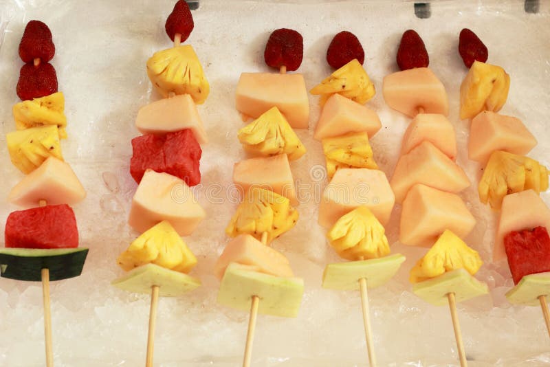 Barbecue Diverse Fruit on Ice Stock Photo - Image of cantaloupe, idea ...