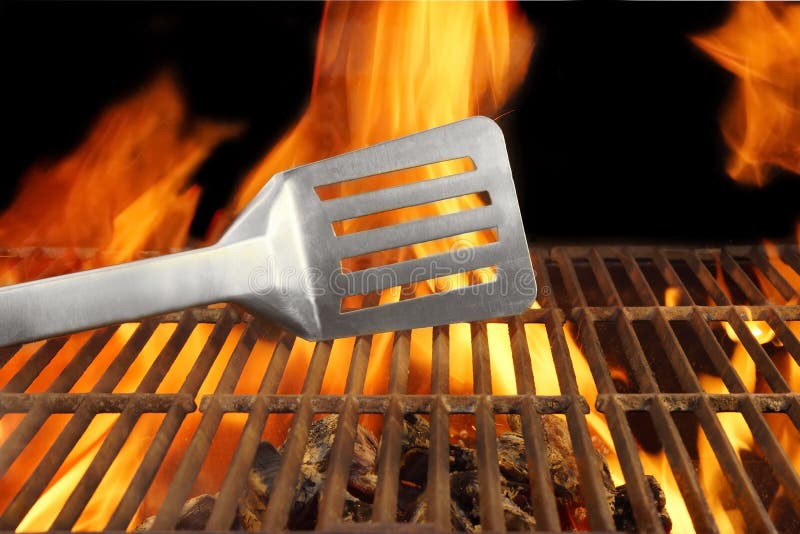 Barbecue Fire Flame Hot Grill Spatula, XXXL Stock Photo - Image of ...