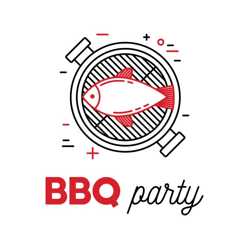 Barbecue Fish Logo Template Vector Badge Design Isolated Stock Vector ...