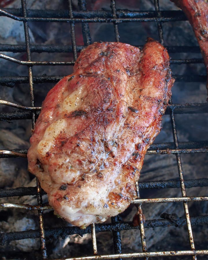 Barbecue Food on Coal Fire, Chicken Stock Image - Image of barbecue ...