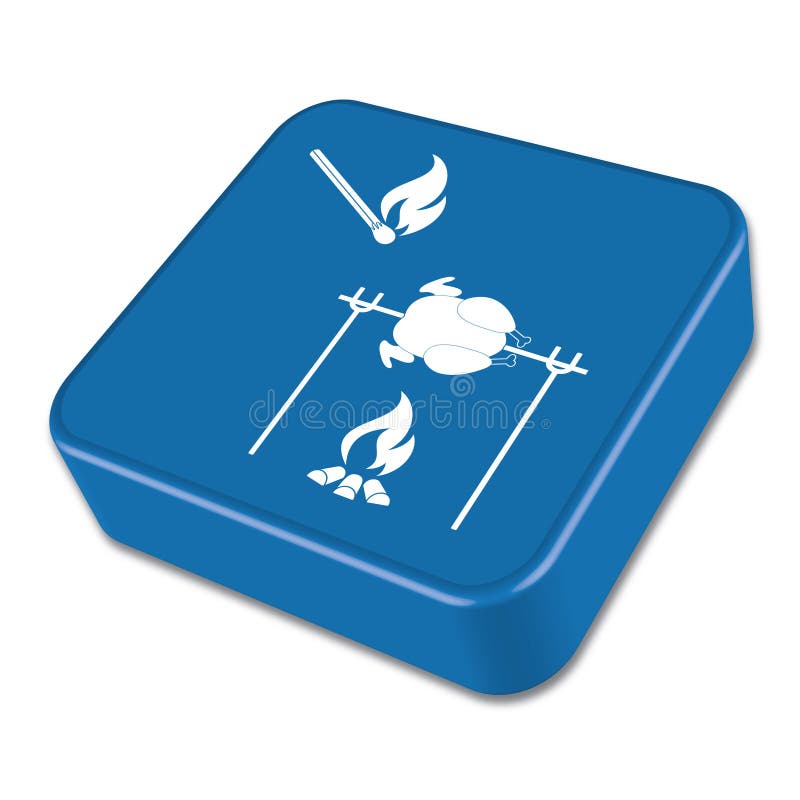 Barbecue Grill with Chicken Icon Stock Vector - Illustration of outdoor ...