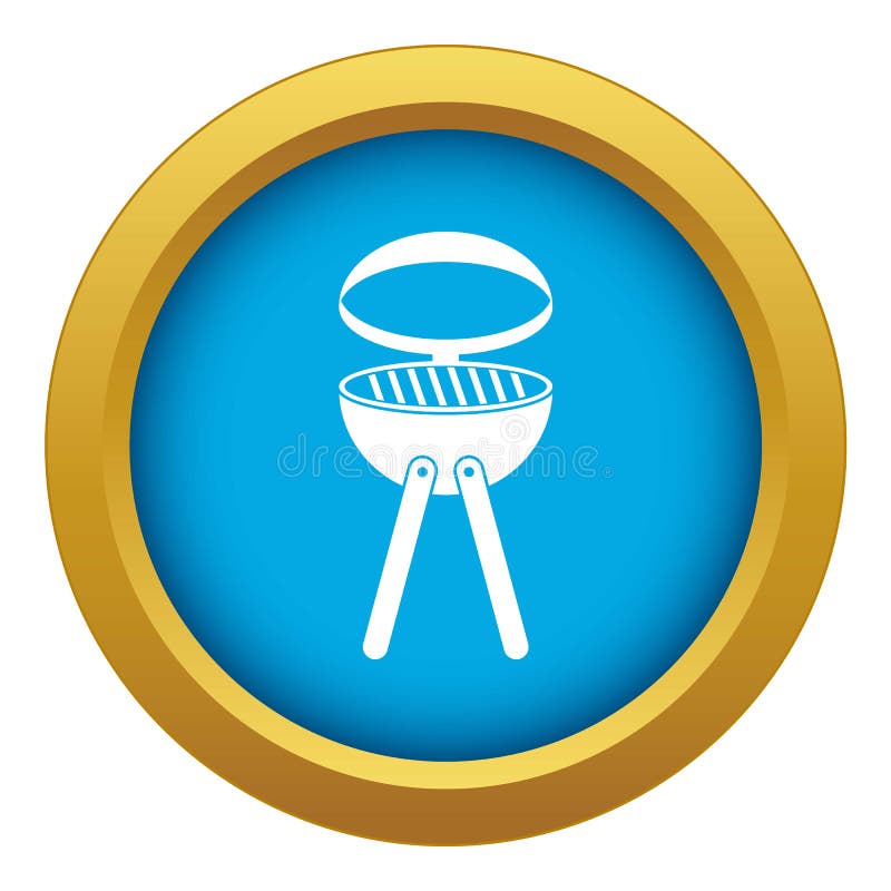 Barbecue Grill Icon Blue Vector Isolated Stock Vector - Illustration of ...