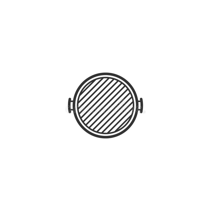 Barbecue Grill Icon Isolated. Top View of BBQ Grill. Flat Design Stock ...