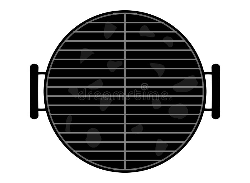 Barbecue Grill Illustration with Clean Round Grill Grid. Vector Top ...