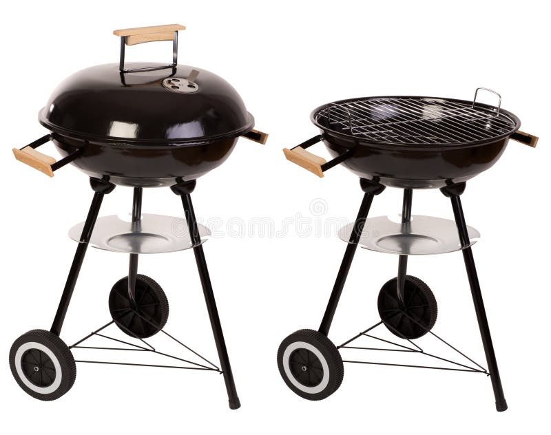 Barbecue Grill Isolated on White Stock Photo - Image of stove, black ...