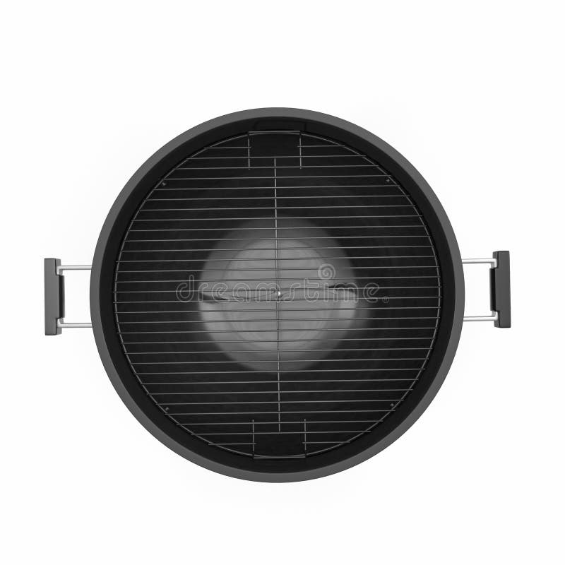 Barbecue Grill Isolated on White. Top View. 3D Illustration Stock ...