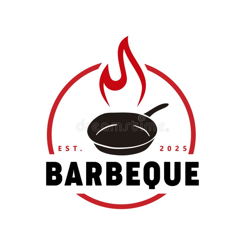 Barbecue Grill Logo with Flame Design - Modern BBQ Branding. Stock ...