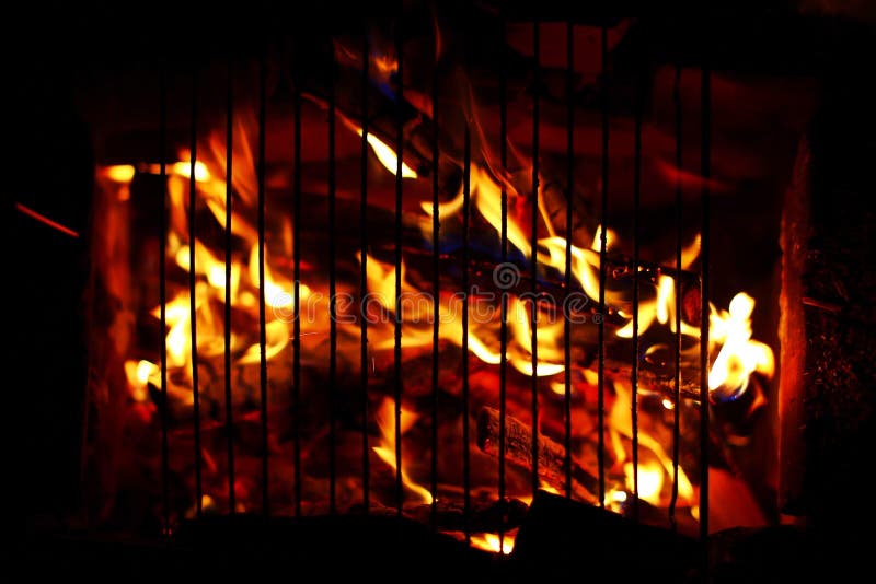 Barbecue Grill on a Masoned Stove Seen from Above Stock Photo - Image ...