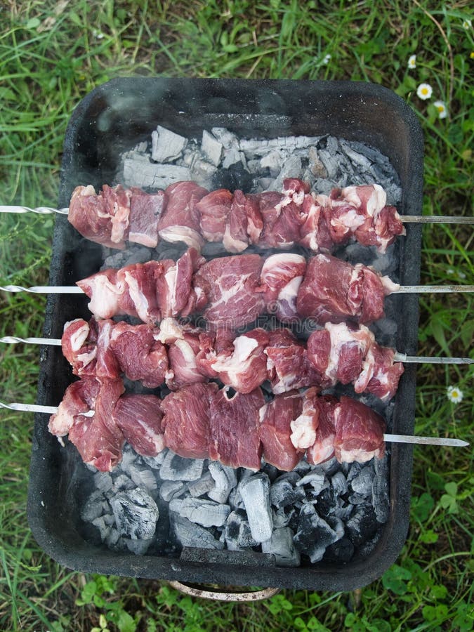 Barbecue Grill in the Park, Top View Stock Photo - Image of cuisine ...