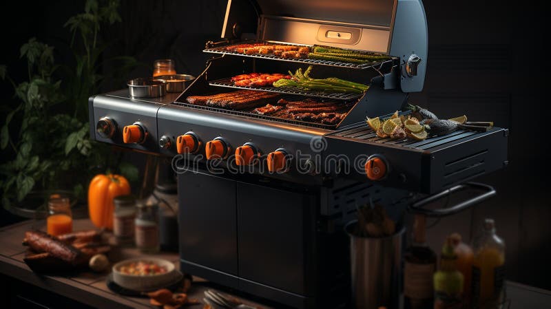 Barbecue grill stand stock illustration. Illustration of cooking ...