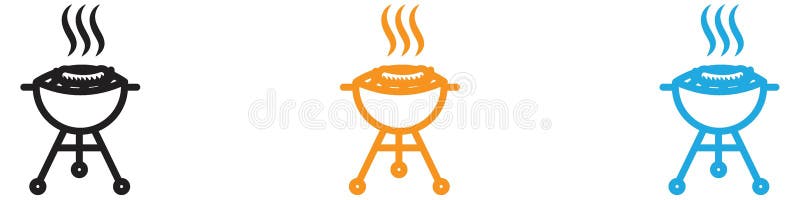 Barbecue Grill Vector Logo Set Collection for Web App Ui Stock Vector ...