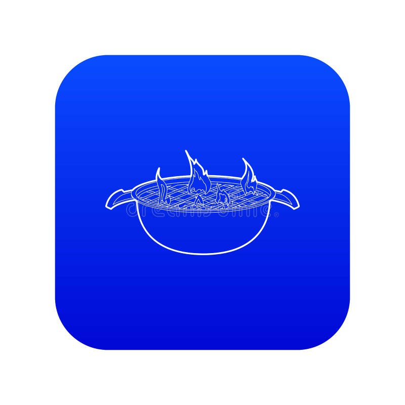 Barbecue icon blue vector stock vector. Illustration of brazier - 149425123