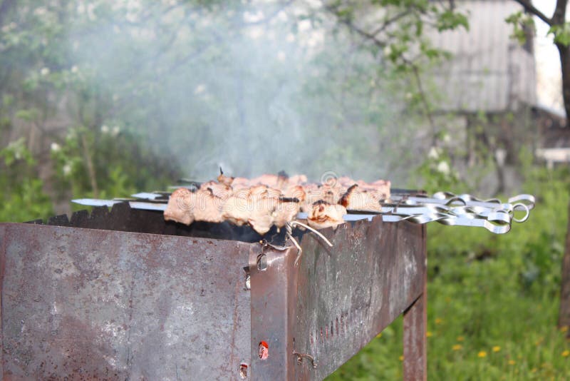 Barbecue in the open air stock image. Image of spring - 30355441