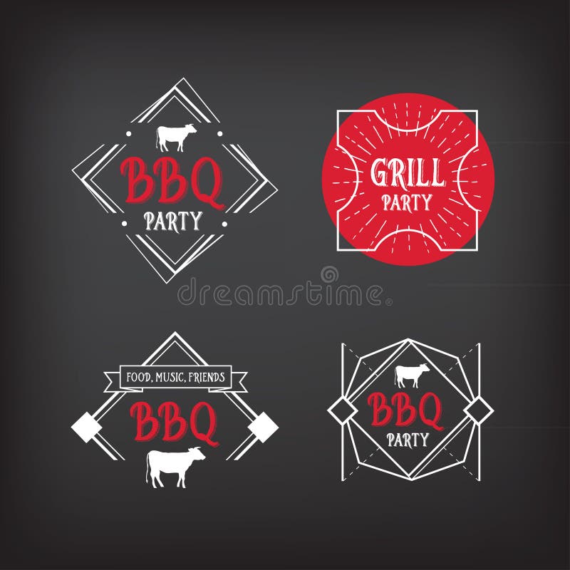 Barbecue Party Icon. BBQ Menu Design Stock Vector - Illustration of ...