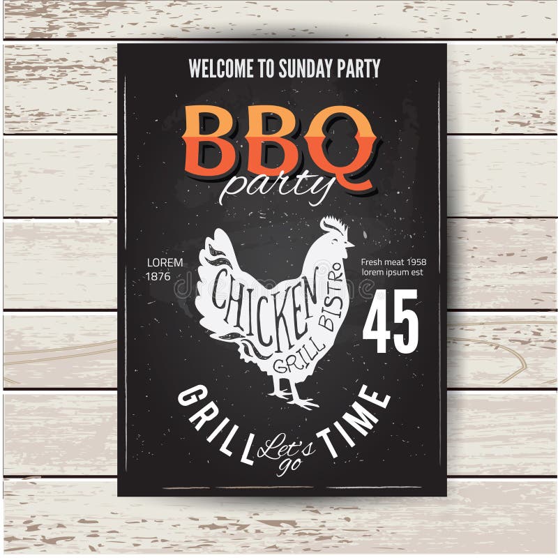 Barbecue Party Invitation. BBQ Brochure Menu Design. Stock Vector ...