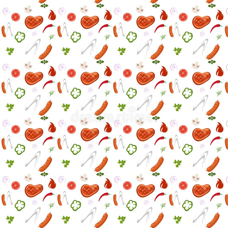 Seamless Barbeque Pattern Stock Illustrations – 1,332 Seamless Barbeque ...