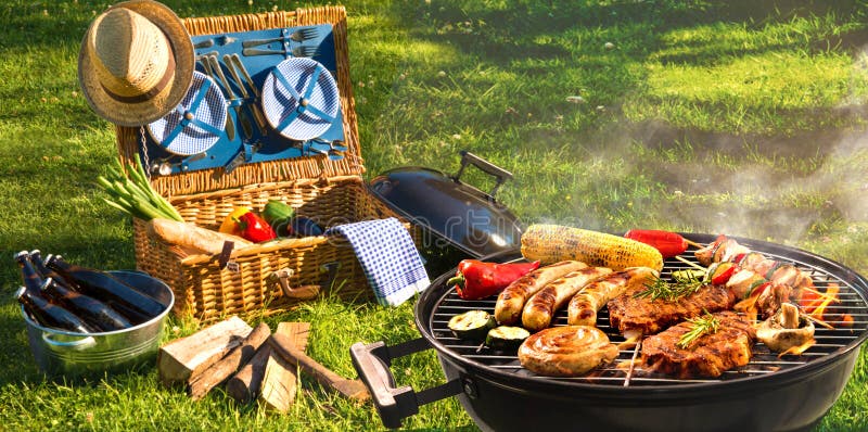 Barbecue picnic stock image. Image of fire, dinner, park - 107240365