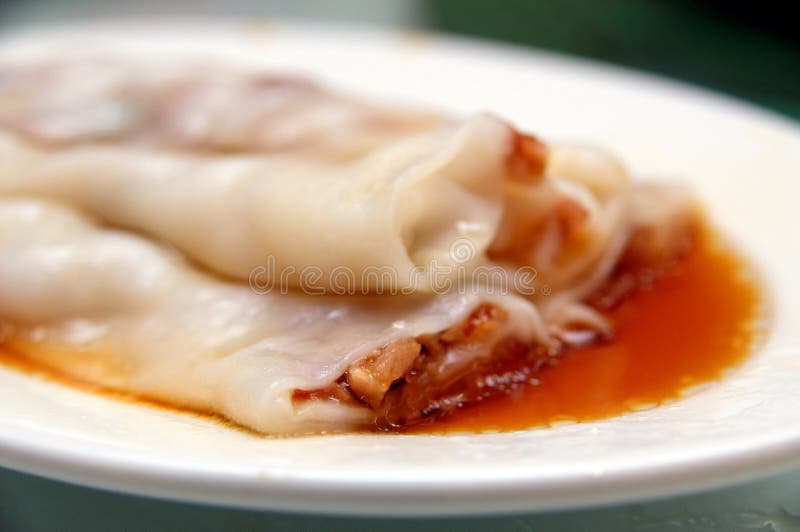 Barbecue Pork Rice Noodle Roll Stock Photo - Image of cuisine, delicacy ...