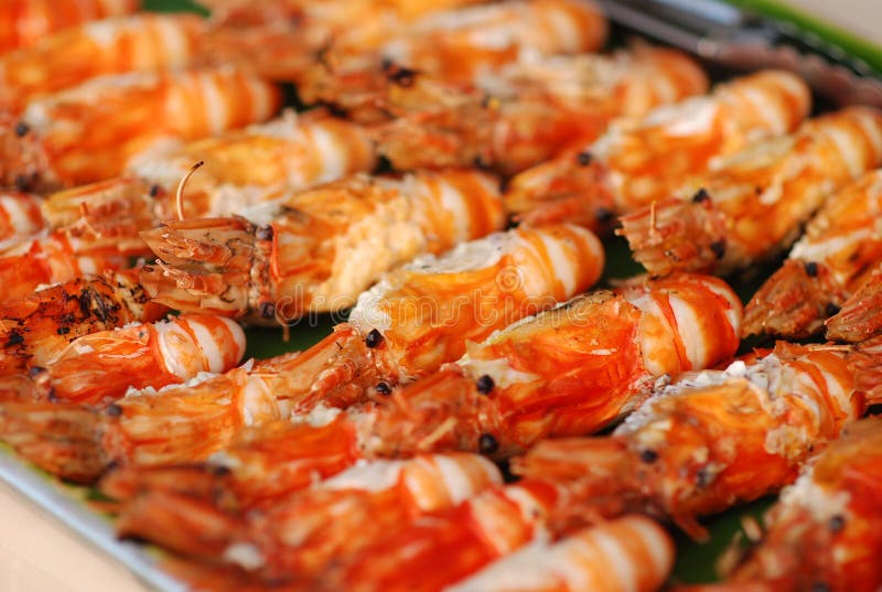 Barbecue prawns stock image. Image of gourmet, orange - 26993503