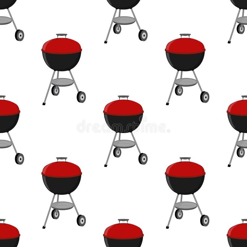 Barbecue Set - Grill Station Seamless Pattern. Picnic Vector ...