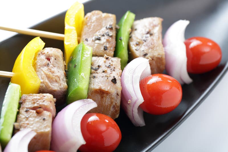 Barbecue Skewers Colorful Kabobs Stock Image - Image of roasted, tasty ...